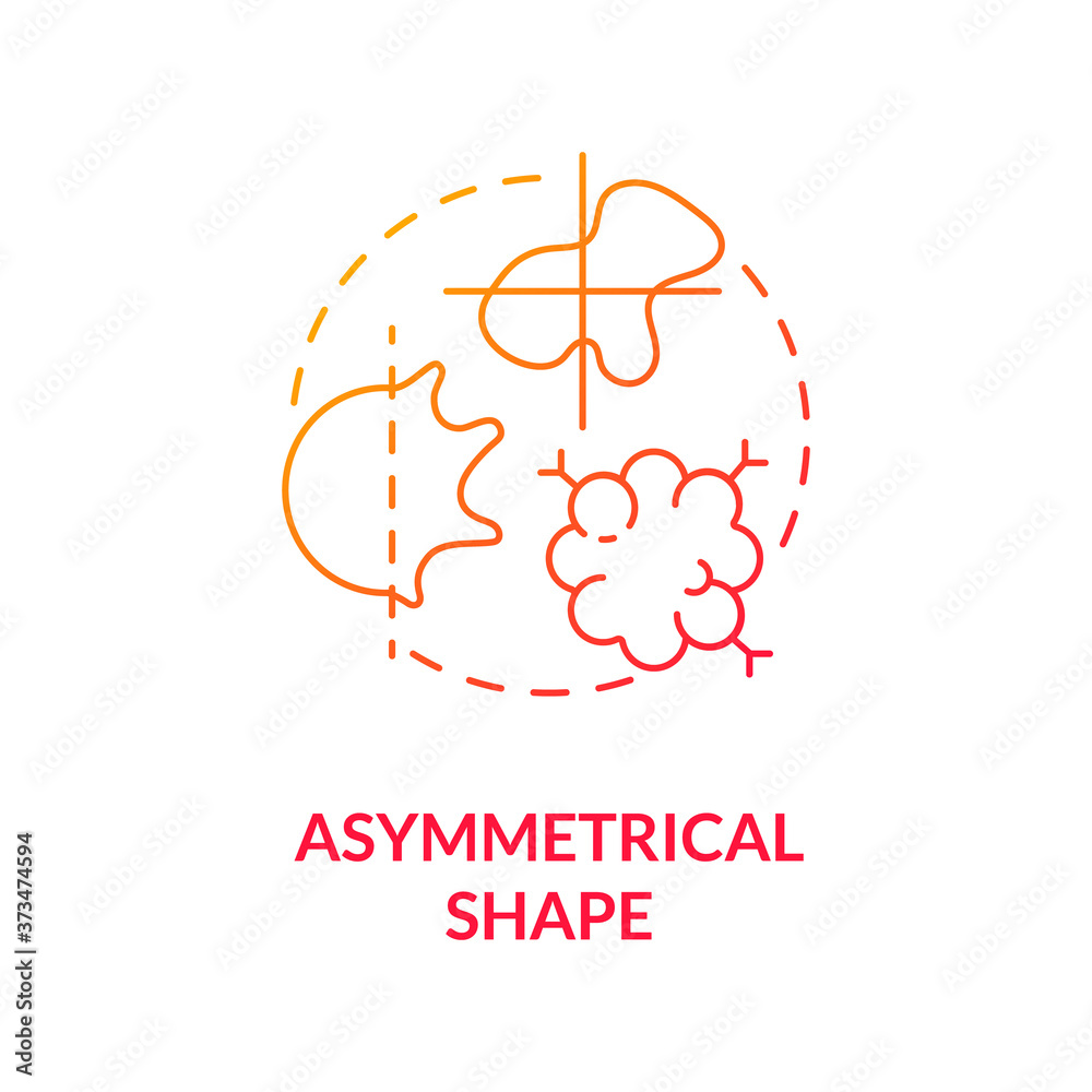 Asymmetrical shape concept icon. Skin cancer warning signs. ABCDEs of ...