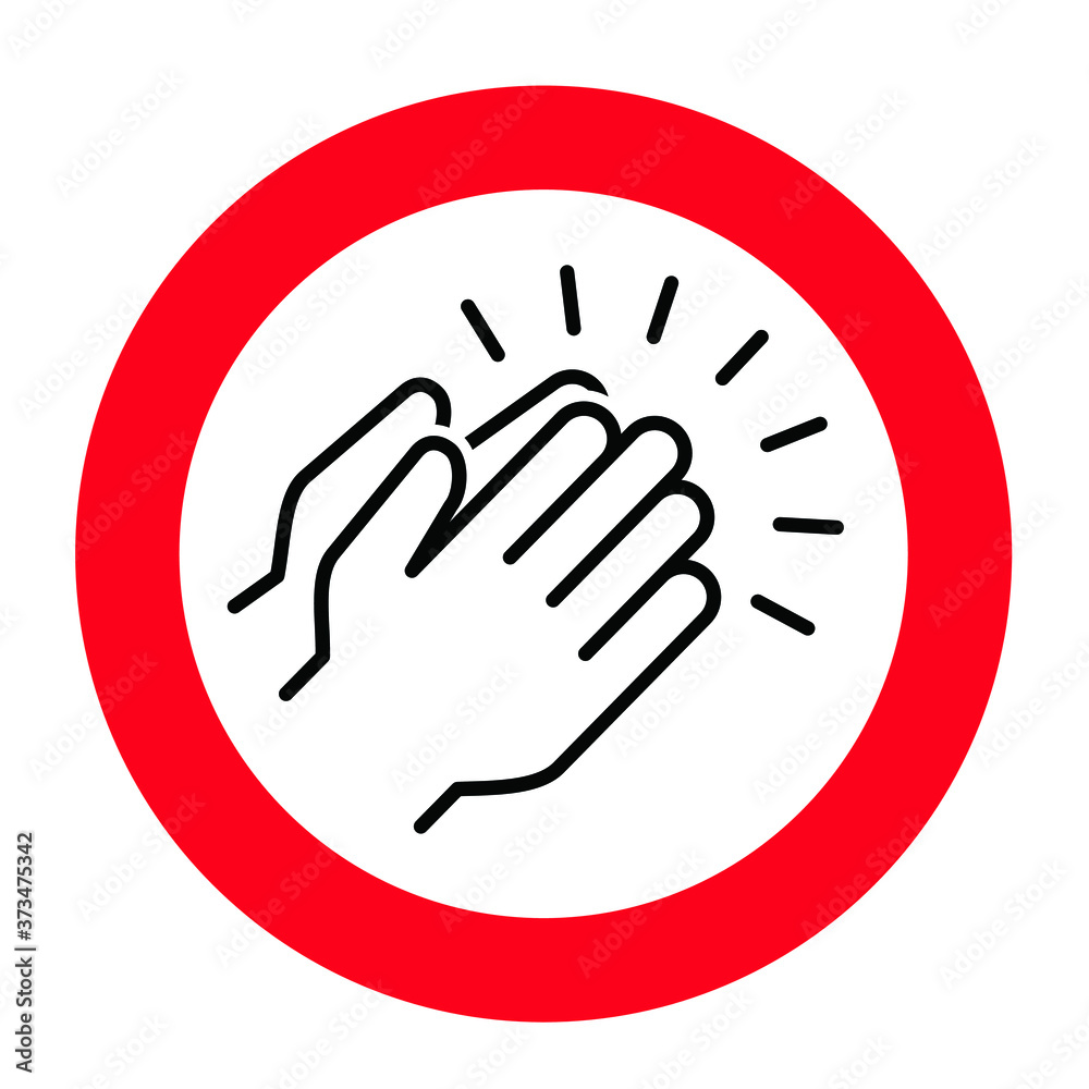 Do not applause or high five icon. Stop, no clap, plaudits, standing ...