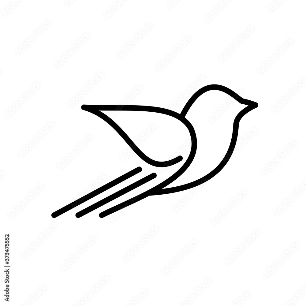Bird line art concept illustration Premium Vector. Stock Vector | Adobe ...
