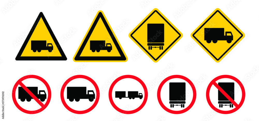 No pass for truck. no entry or stop symbol. Forbid do not enter for ...