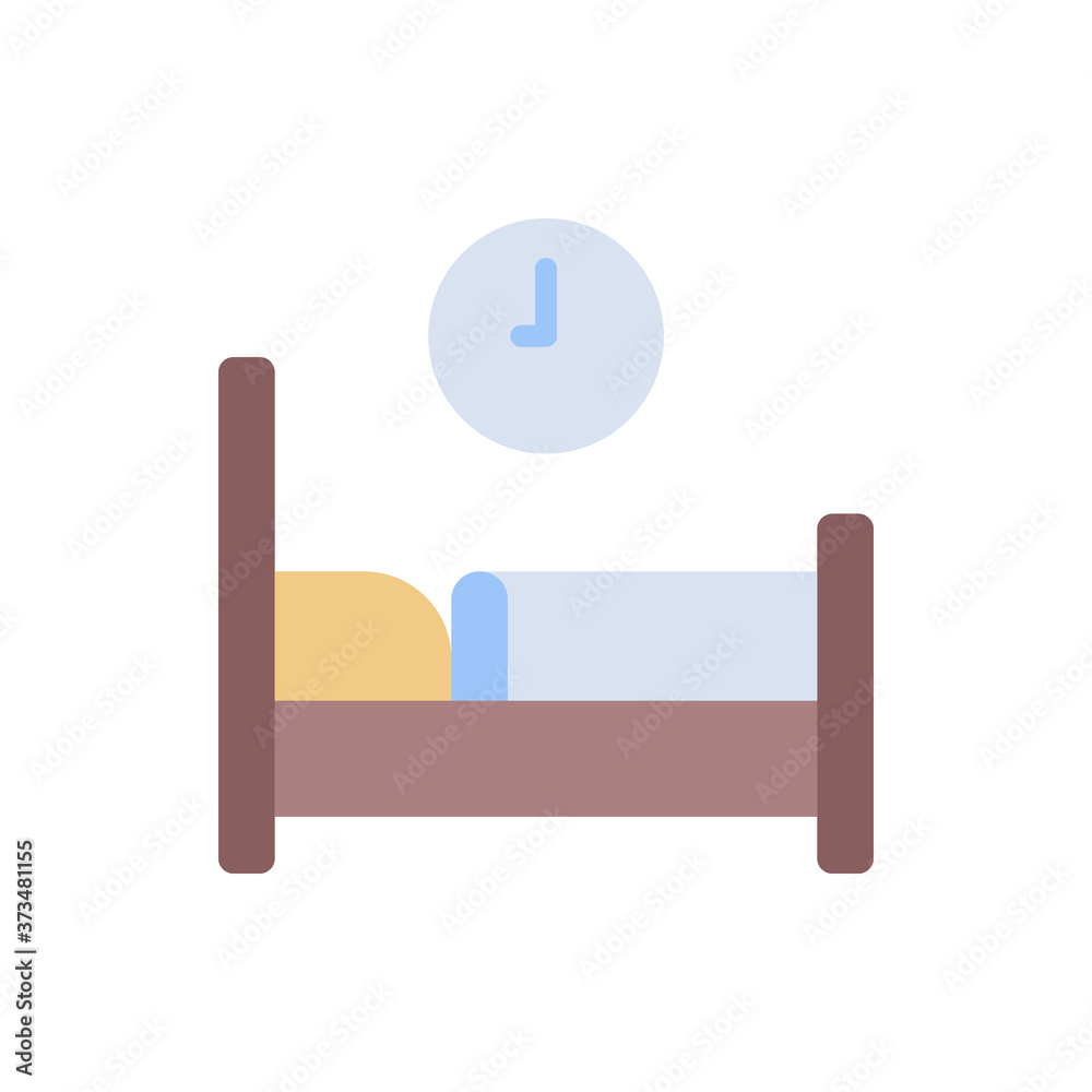 Bed retirement home icon. Simple color vector elements of nursing home ...