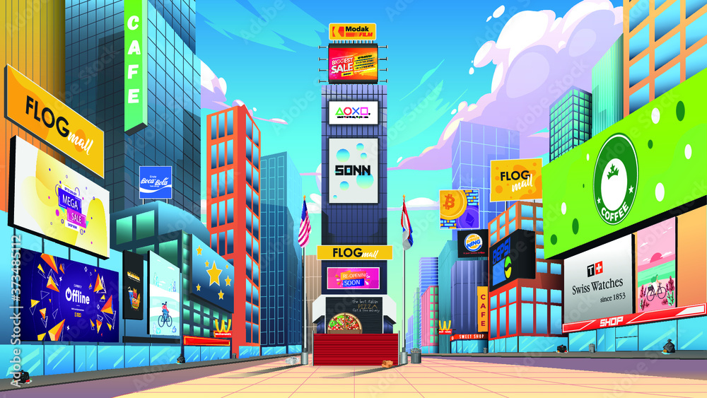 Times Square New York City Stock Vector | Adobe Stock
