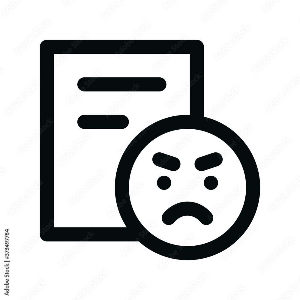 Bad reviews isolated icon, bad feedback linear icon, list of complaints ...
