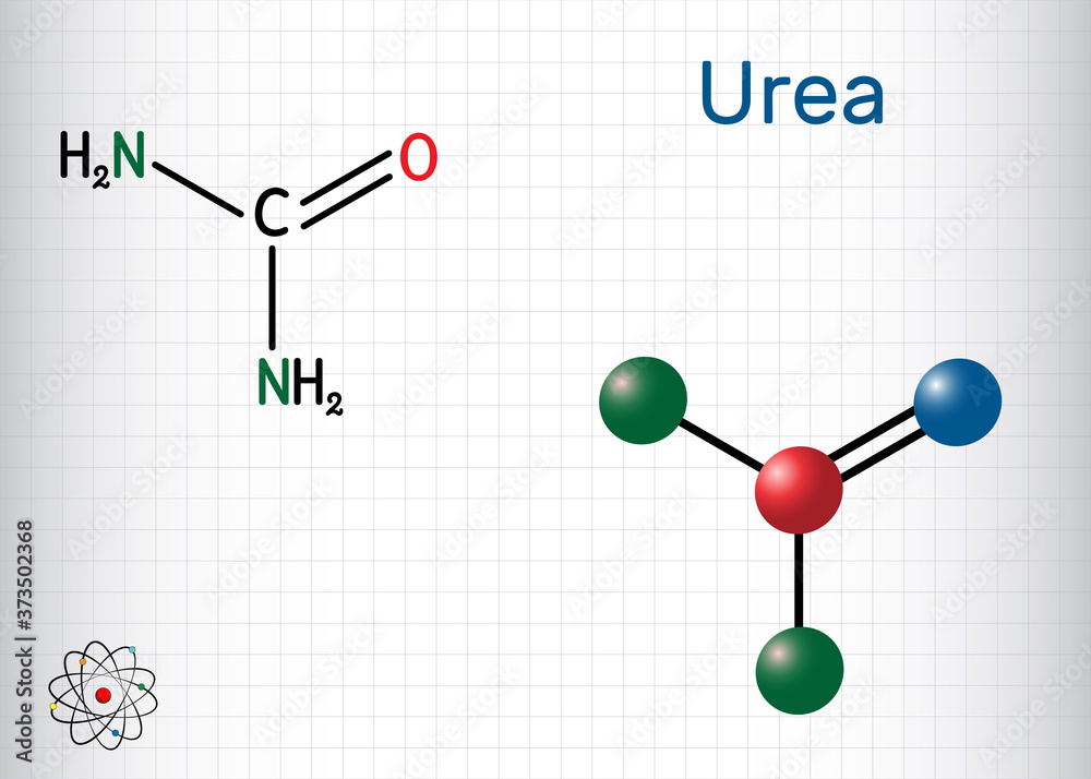 Urea, carbamide molecule. It is a nitrogenous compound containing a ...