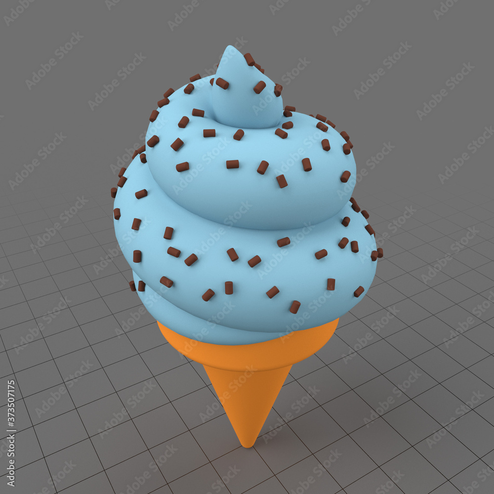 Stylized ice cream Stock 3D asset | Adobe Stock