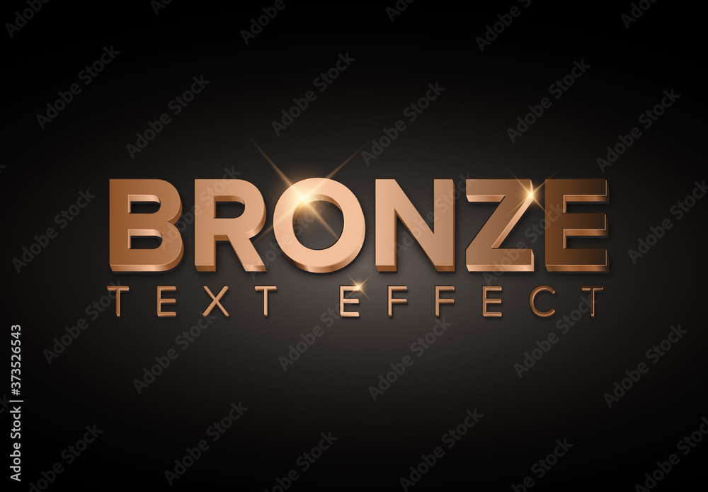 Bronze Metallic 3D Text Effect with Glitter Stock Template | Adobe Stock