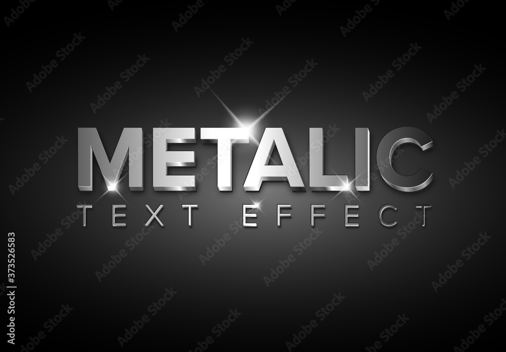 Monochromatic Metallic 3D Text Effect with Glitter Stock Template ...