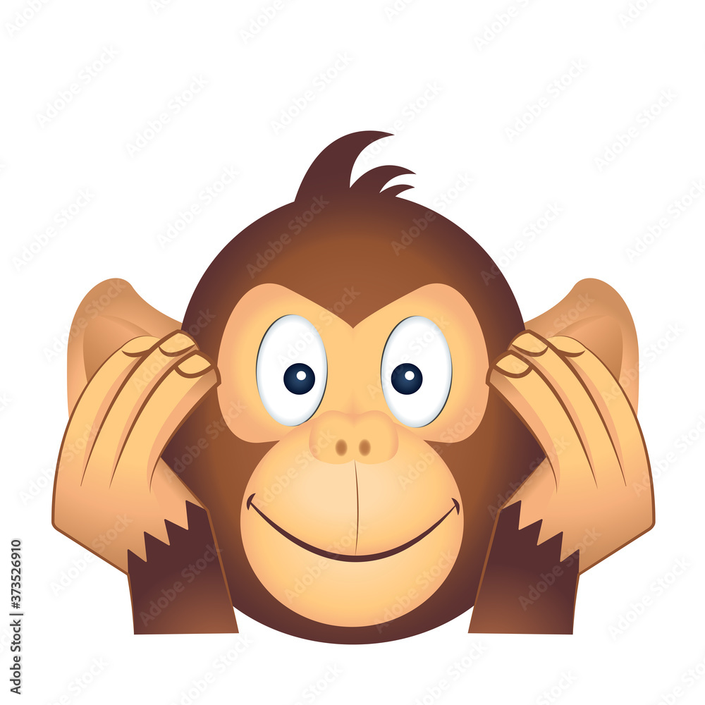 Cartoon of a cute monkey emoji - Vector Stock Vector | Adobe Stock