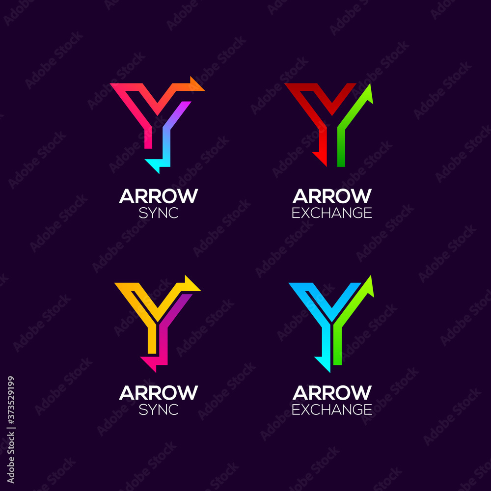Letter Y logotype with Arrows two directions concept, Financial ...