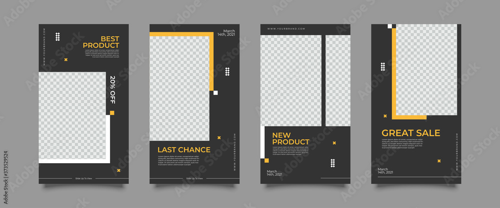 Design backgrounds for social media banner. Set of instagram stories ...