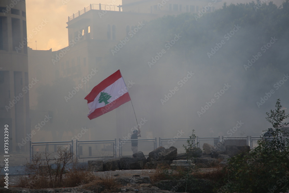 Poster Beirut in mourning: Protestors fill Beirut's Martyrs' Square ...
