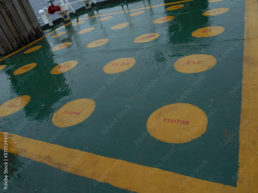 Muster point on board a ship Stock Photo | Adobe Stock