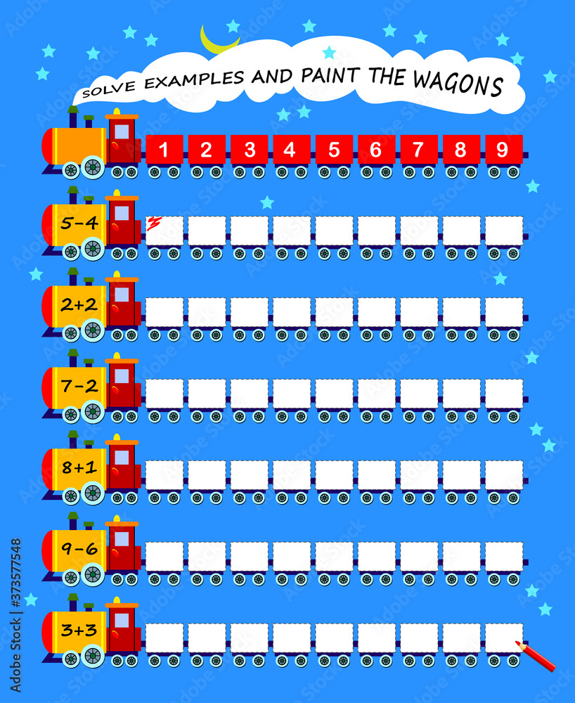 Educational page for children on addition and subtraction. Worksheet ...