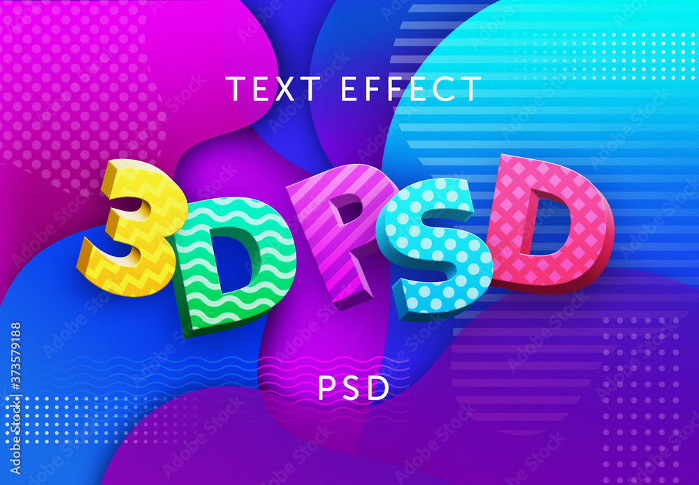 3D Letters Text Effect Mockup Stock Template | Adobe Stock