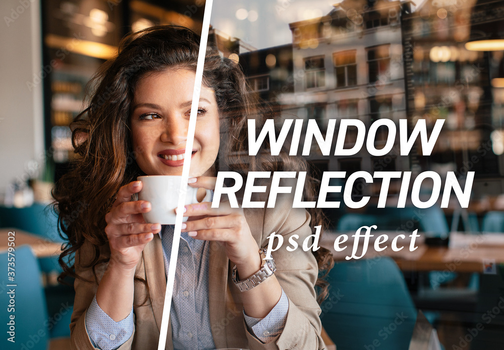 Window Reflection Effect Mockup Stock Template | Adobe Stock
