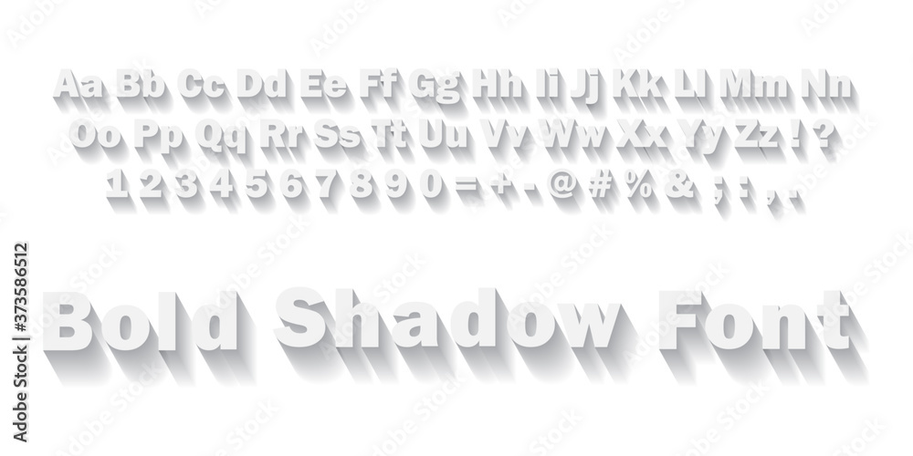 Bold shadow font, english alphabet, vector illustration. Stock Vector ...