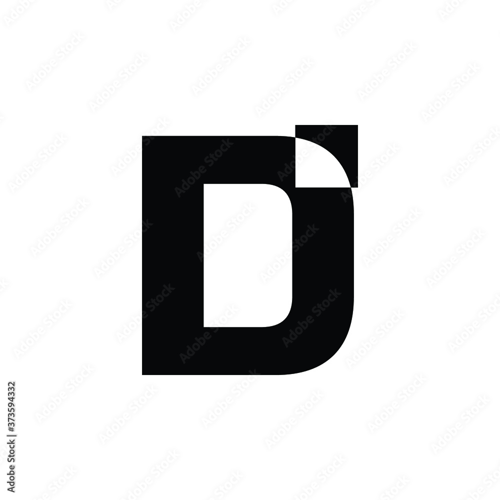 Initial Letter D with square shape monogram Logo Stock Vector | Adobe Stock