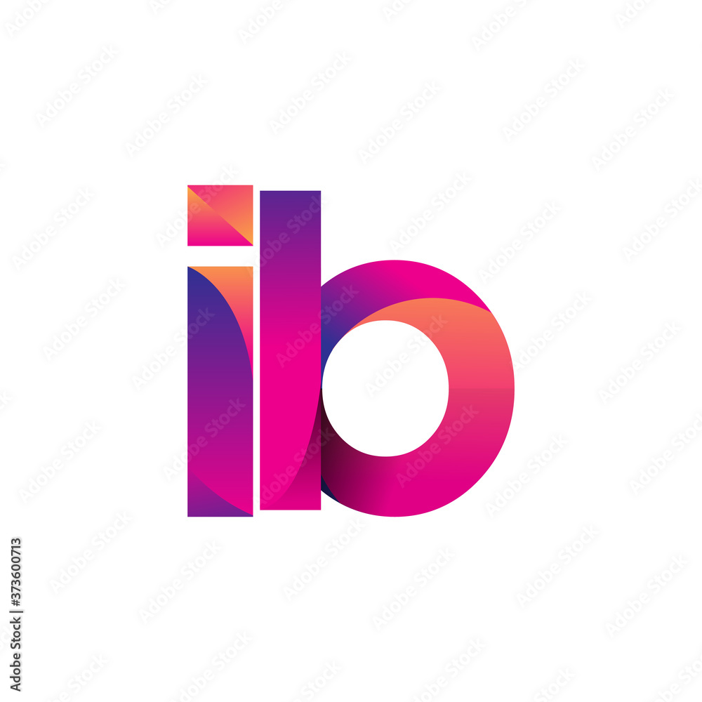 Initial Letter IB Logo Lowercase, magenta and orange, Modern and Simple ...