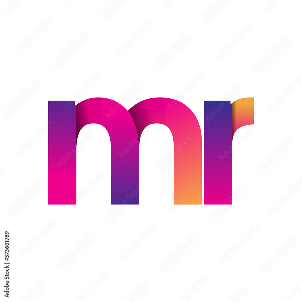 Initial Letter MR Logo Lowercase, magenta and orange, Modern and Simple ...