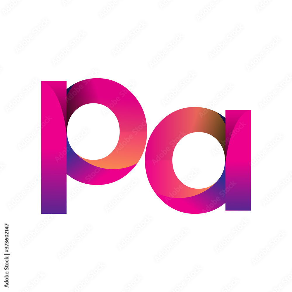 Initial Letter PA Logo Lowercase, magenta and orange, Modern and Simple ...