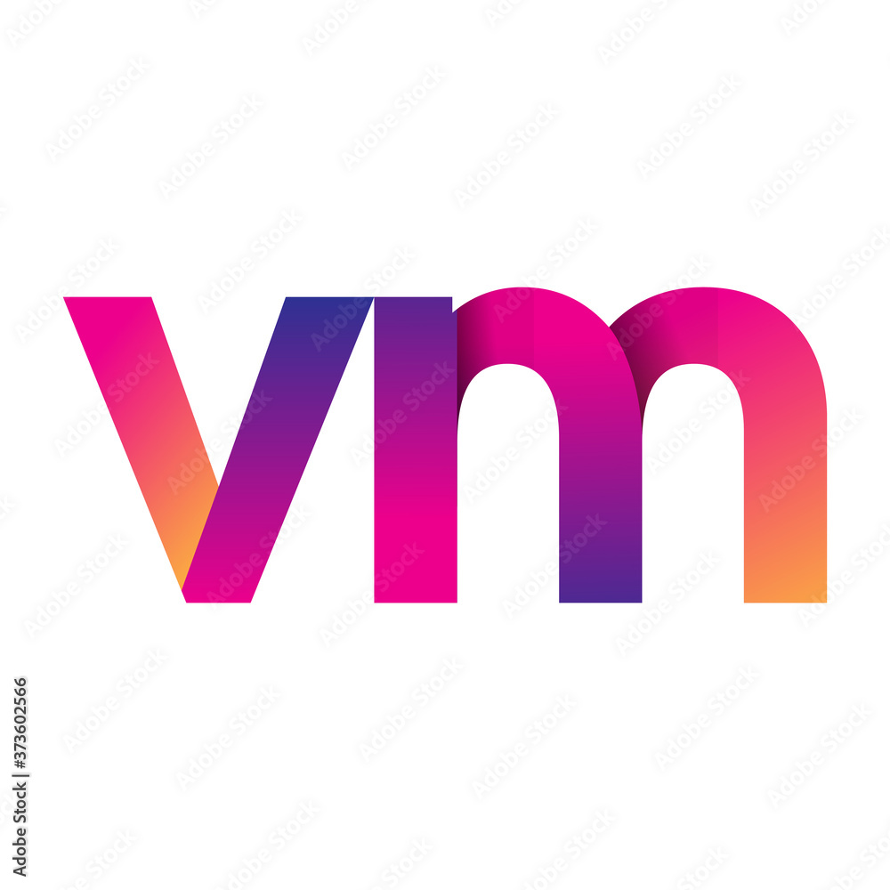 Initial Letter VM Logo Lowercase, magenta and orange, Modern and Simple ...