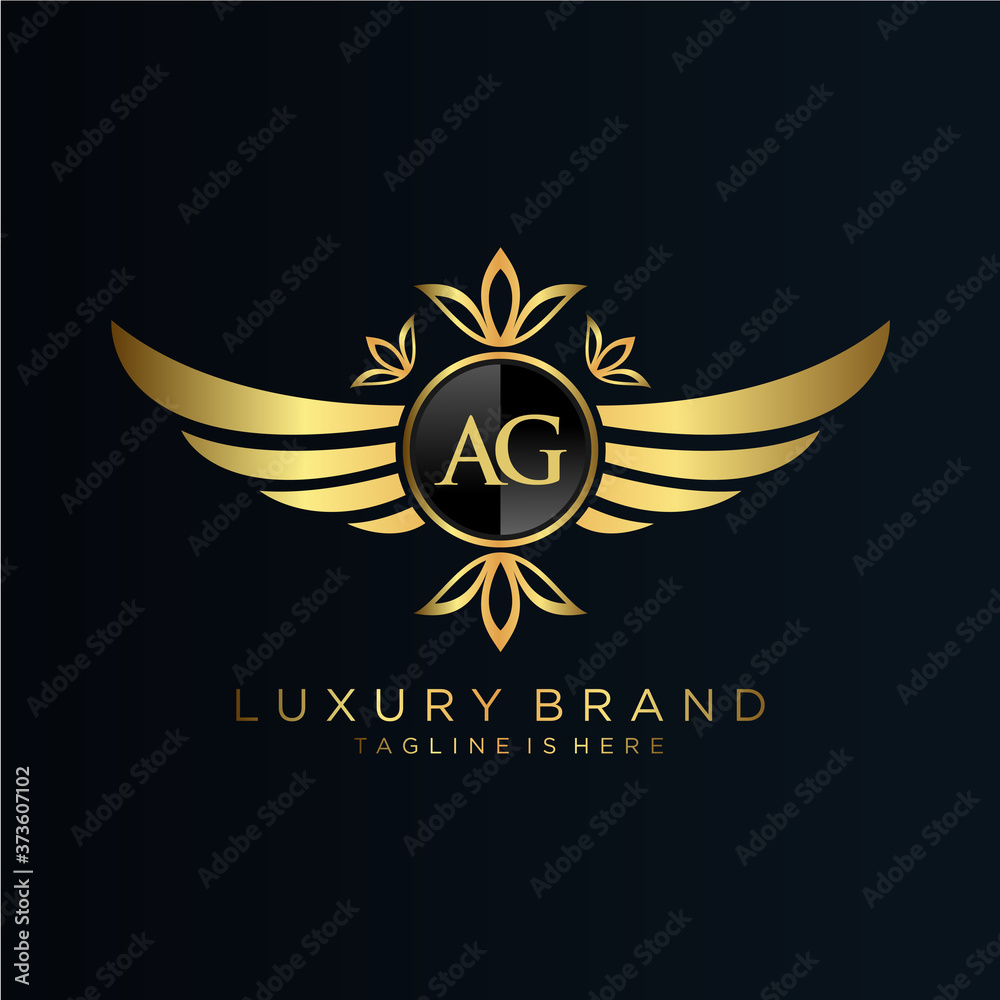 AG Letter Initial with Royal Template.elegant with crown logo vector ...