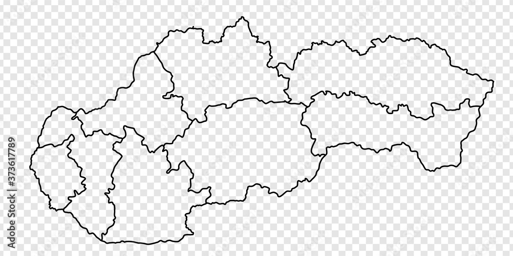 Plakat blank map Slovakia. High quality map of Slovak Republic on ...