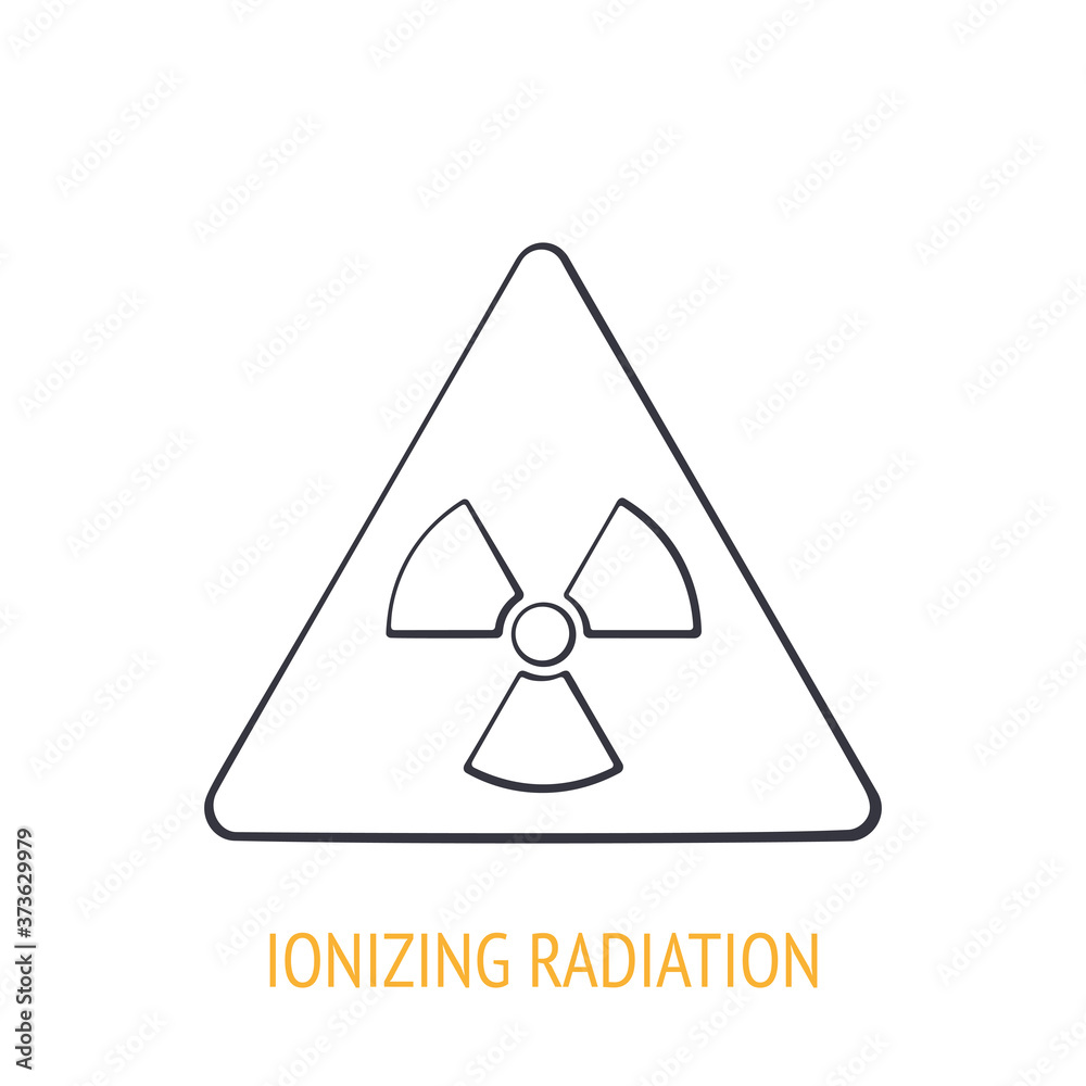Ionizing radiation hazard symbol. Outline icon. Vector illustration ...