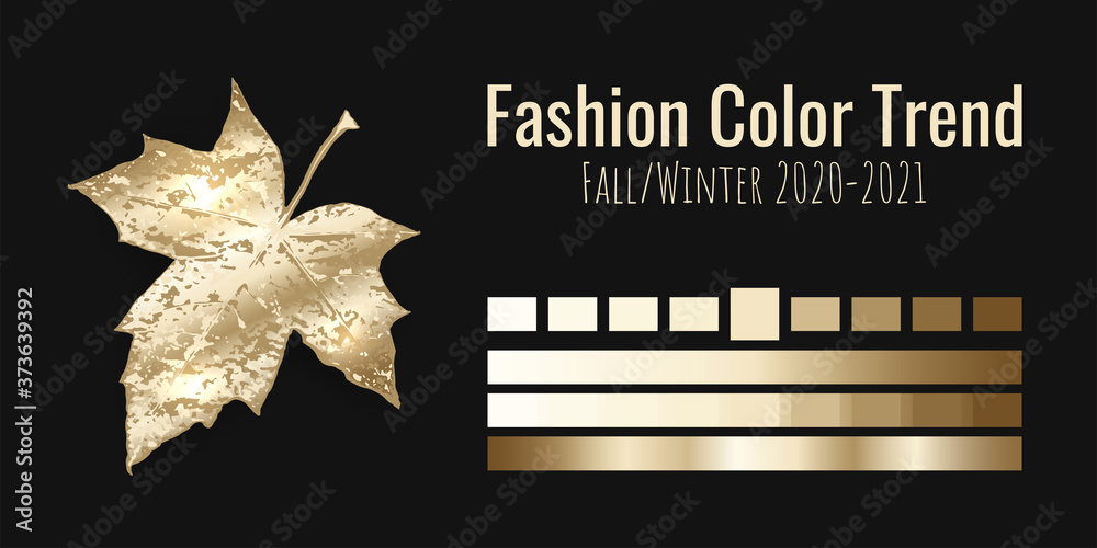 Fashion color trend Fall/Winter 2020-2021. Colour metallic palette with ...