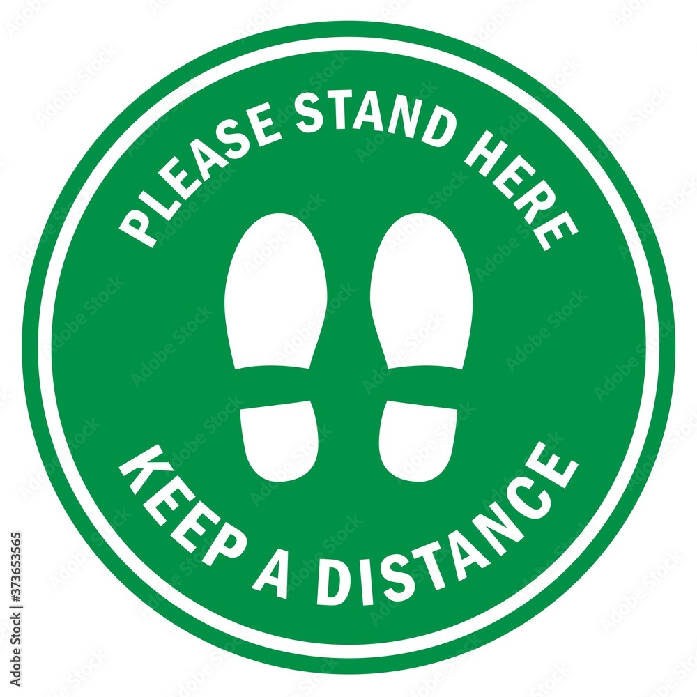 Social distancing concept for preventing coronavirus covid-19 with foot ...