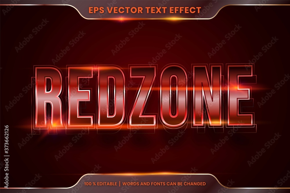 Poster Editable text effect - Red zone text style mockup concept, font ...