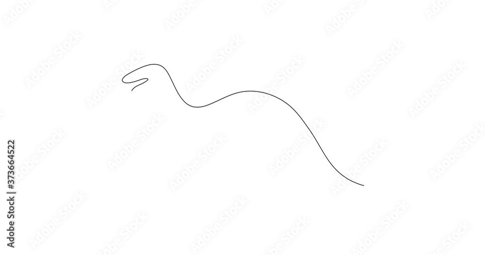 Self drawing of dinosaur. Line art. Dinosaurs. Animated dinosaur Stock ...