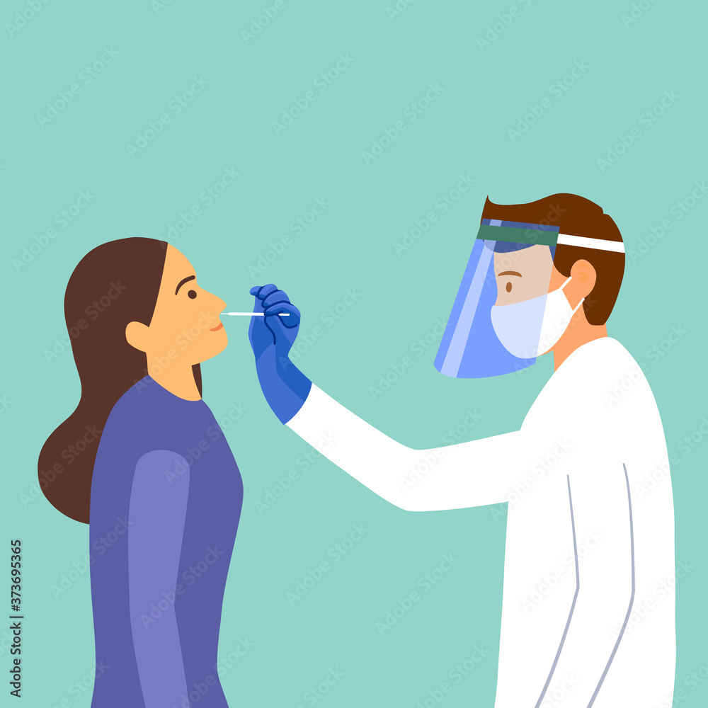 Covid-19 coronavirus testing carried out by a medical professional ...
