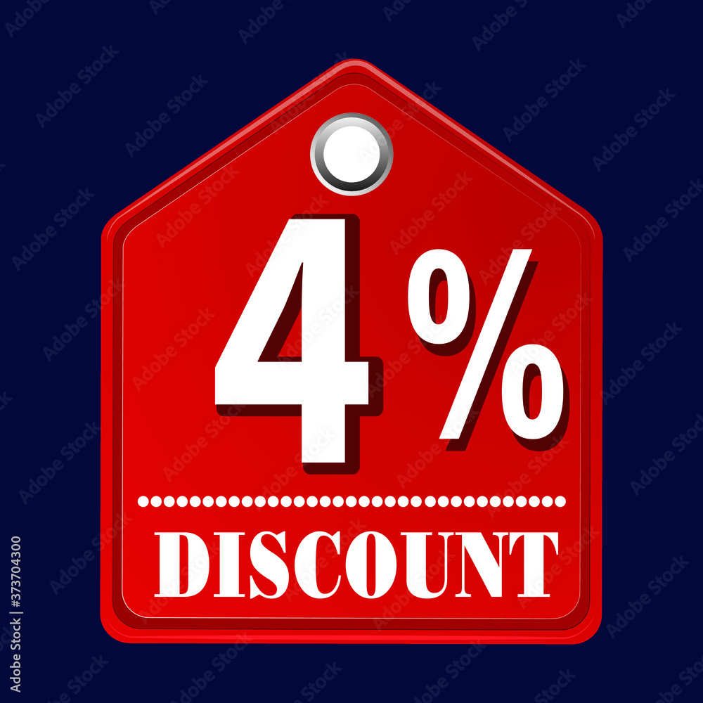 Sale discount icons. Special offer price signs | 4 percent Discount ...