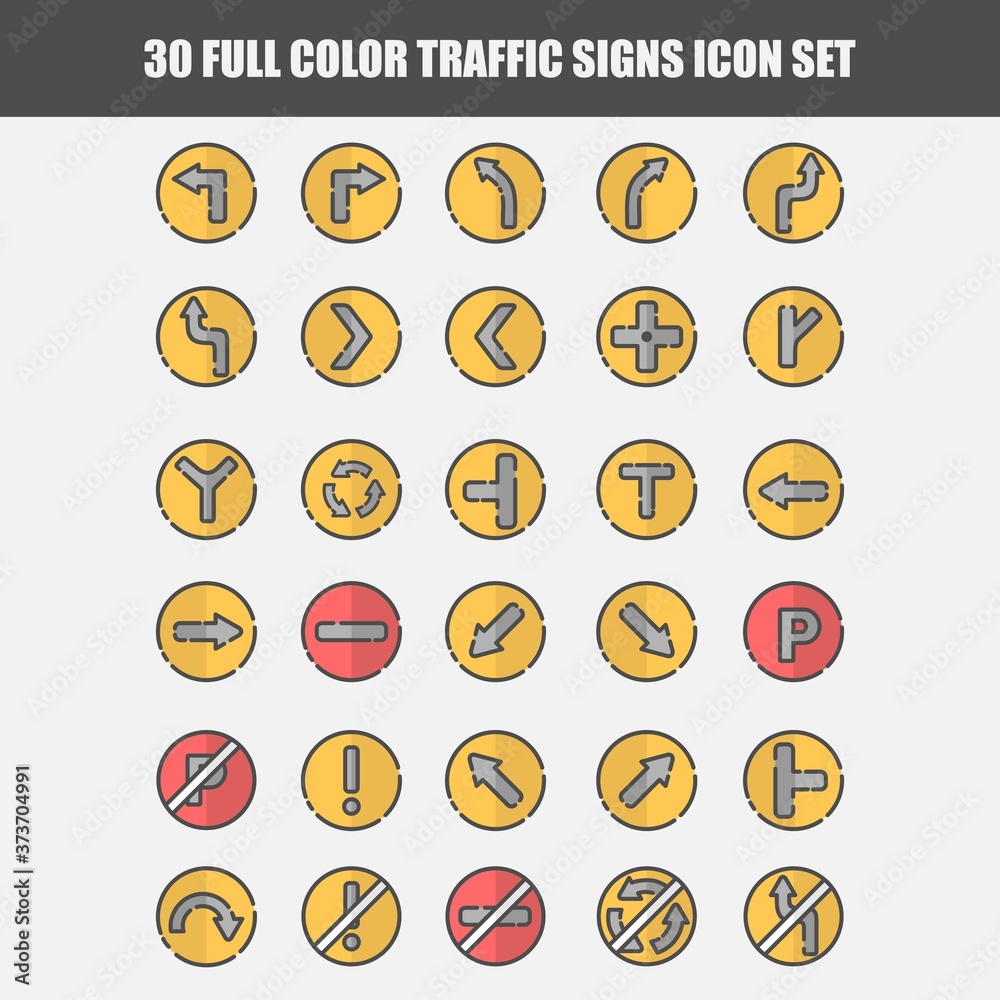 simple set traffic signs icon set Stock Vector | Adobe Stock