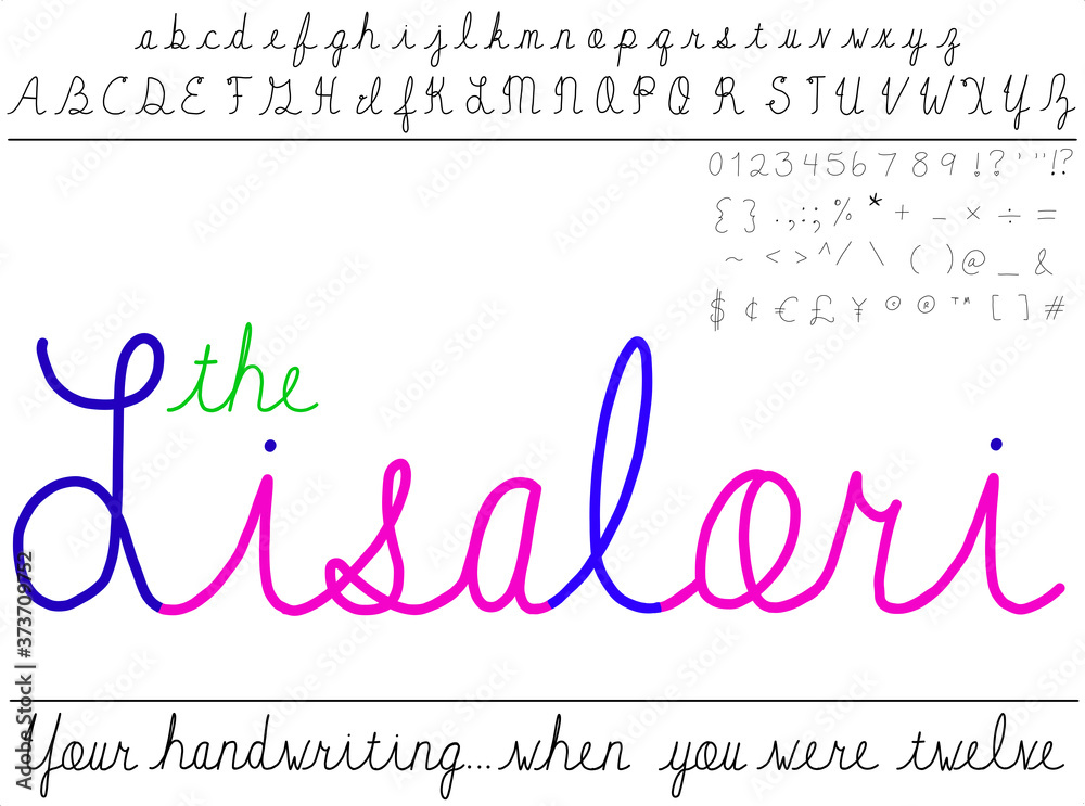 Cursive hand drawn font with letters built to link together. Looks like ...