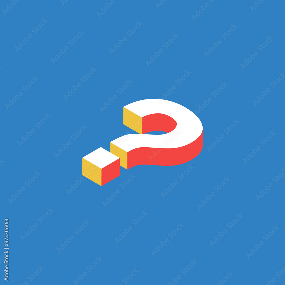 Question mark 3d isometric abstract. Stock Vector | Adobe Stock