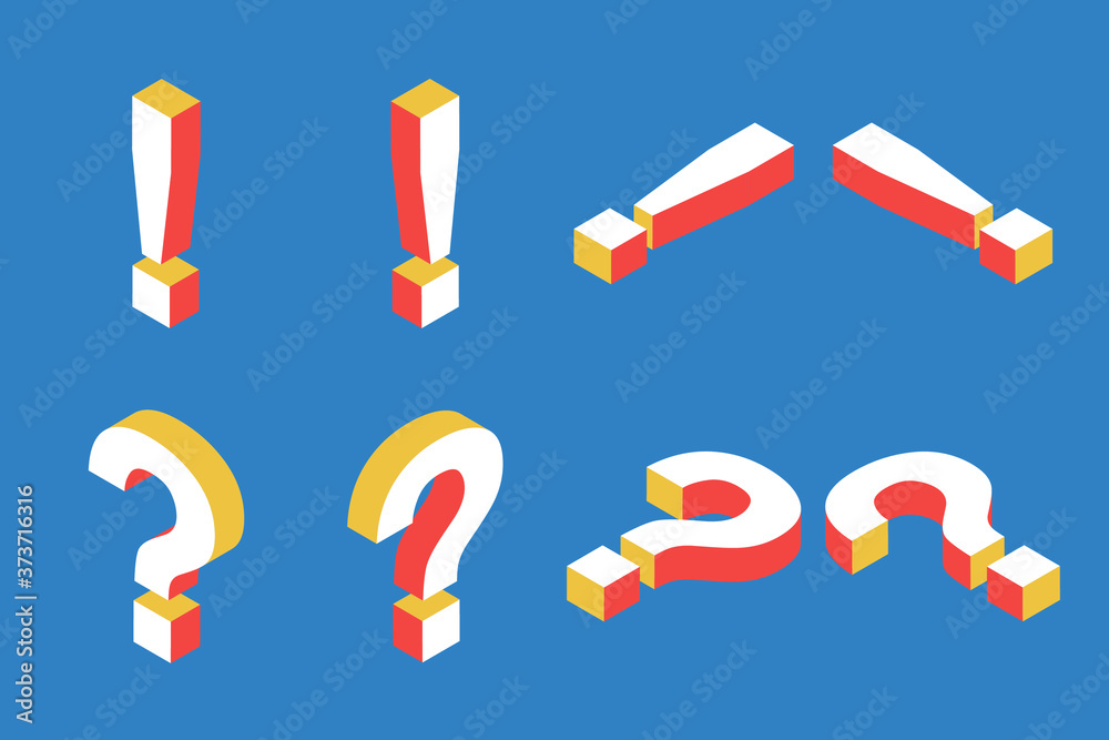Question mark ,Exclamation mark 3d isometric abstract. Stock Vector ...