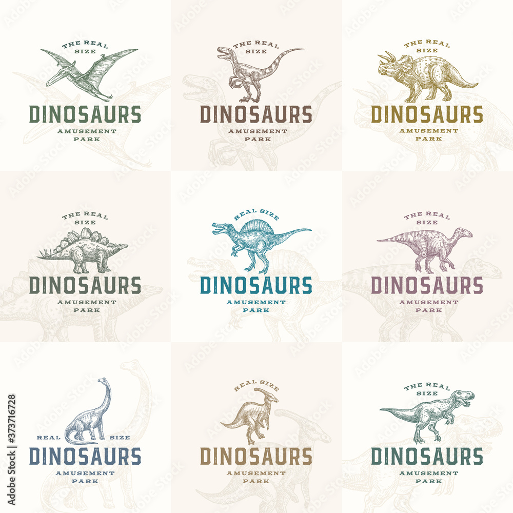 Amusement Park Prehistoric Dinosaurs Abstract Signs, Symbols or Logo ...