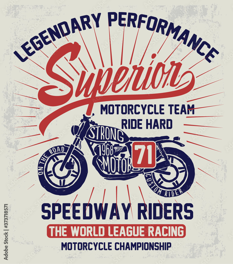Motorcycle theme vector typography and illustrations, for t-shirt ...