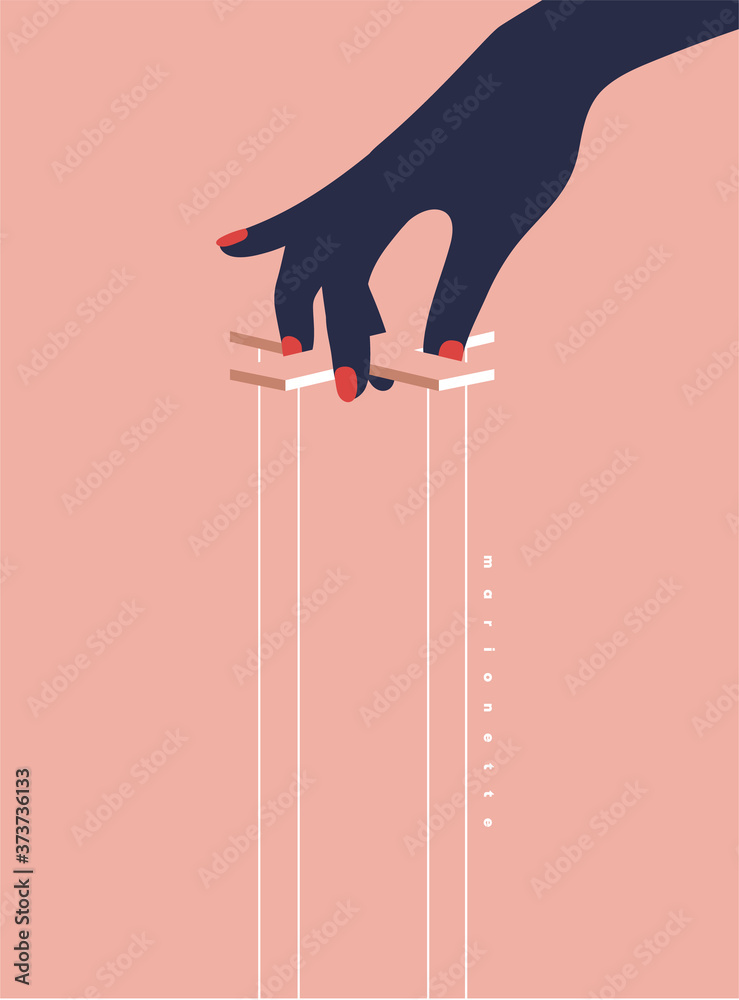 Manipulation hand. Hands of an Invisible puppeteer. Mind controlled ...