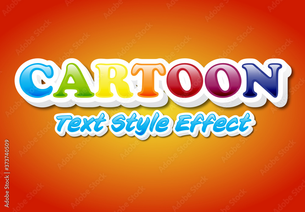 Cartoon Text Effect Layout Stock Template | Adobe Stock