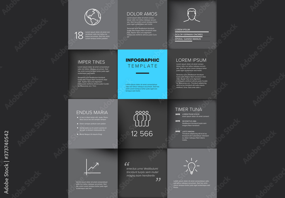 Multipurpose Vertical Gray Mosaic Infographic Layout Stock Template ...