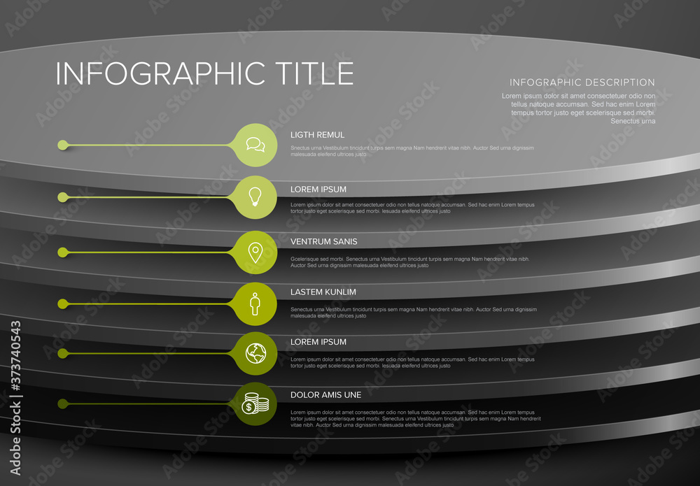 Round Plate Layers Infographic Layout Stock Template | Adobe Stock