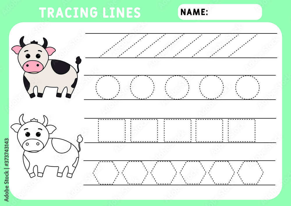 Trace line worksheet for kids. Basic writing. Working pages for ...