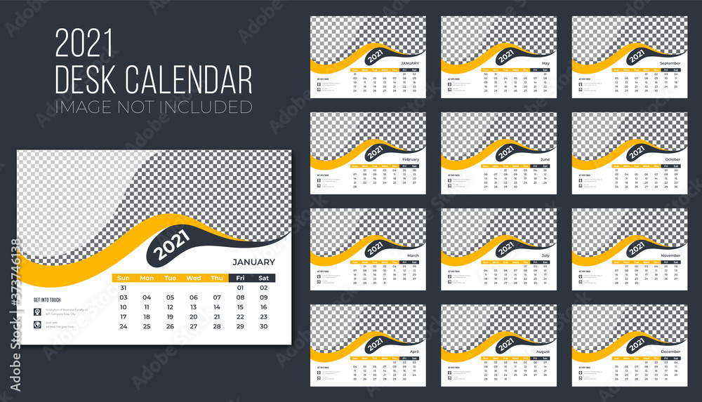 Desk calendar 2021 Premium Vector,Desk calendar for 2021,Desk calendar ...
