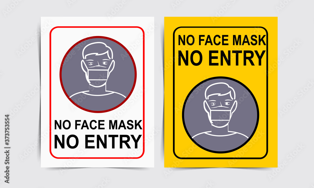 No Face Mask No entry with Coronavirus worldwide warning sign,Vector ...