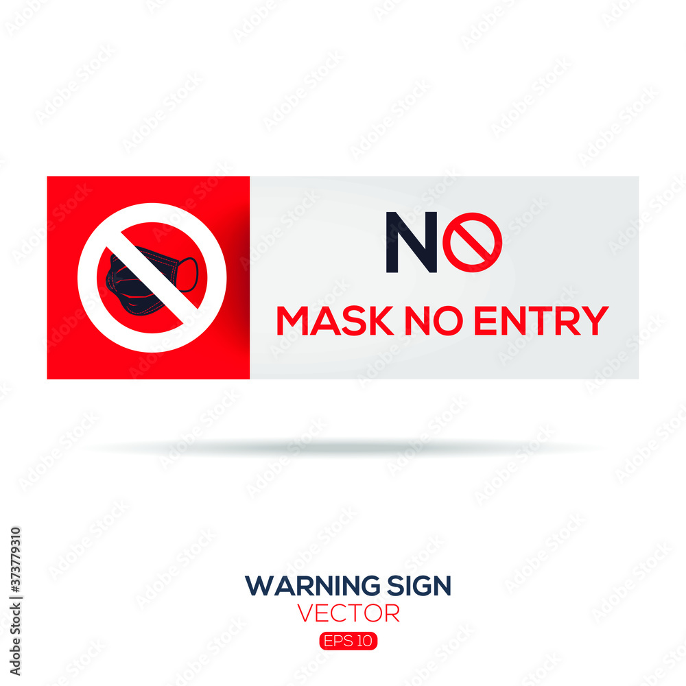 Warning sign (NO mask No entry ), vector illustration. Stock Vector ...