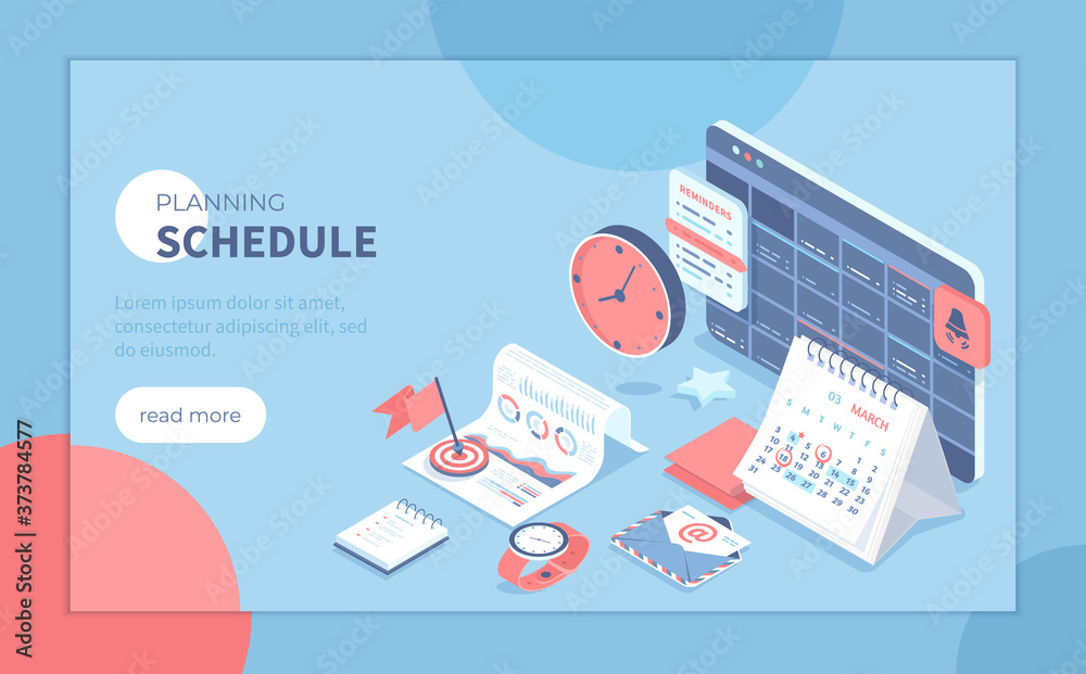 Planning schedule and calendar. Time management, work planning ...