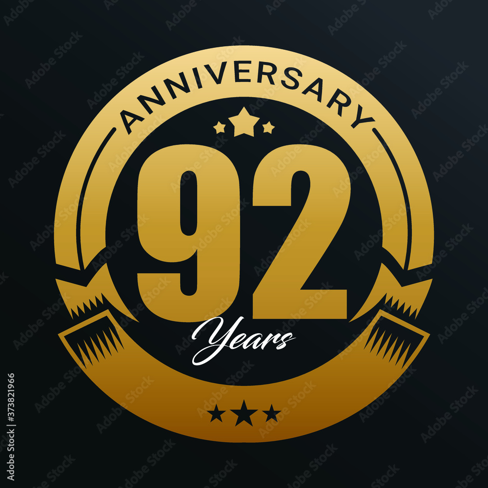 92nd Anniversary logo,92 year Anniversary logo design celebration ...